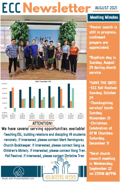 Final-AUGUST 2021 ECC Newsletter | PosterMyWall
