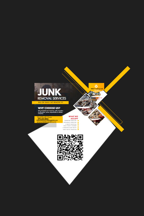 Yellow and White Junk Removal Poster Design | PosterMyWall