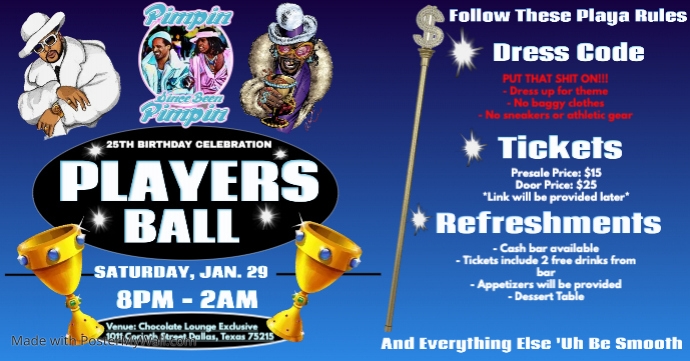 Sat - Players Ball | PosterMyWall