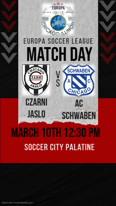 Match Day Soccer Black and Red Simple | PosterMyWall