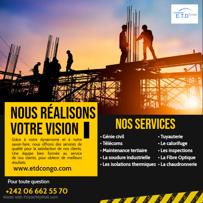 Construction Company Ad | PosterMyWall