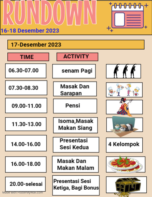Copy of Planner, Rundown, Schedule Flyer | PosterMyWall