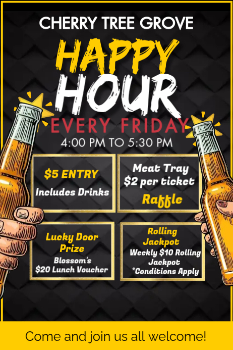 Happy Hour Beer Offer Template | PosterMyWall