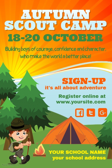 Copy of Scouts Camp Poster Template | PosterMyWall