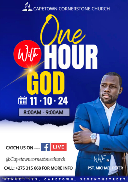 one hour with God flyer design | PosterMyWall
