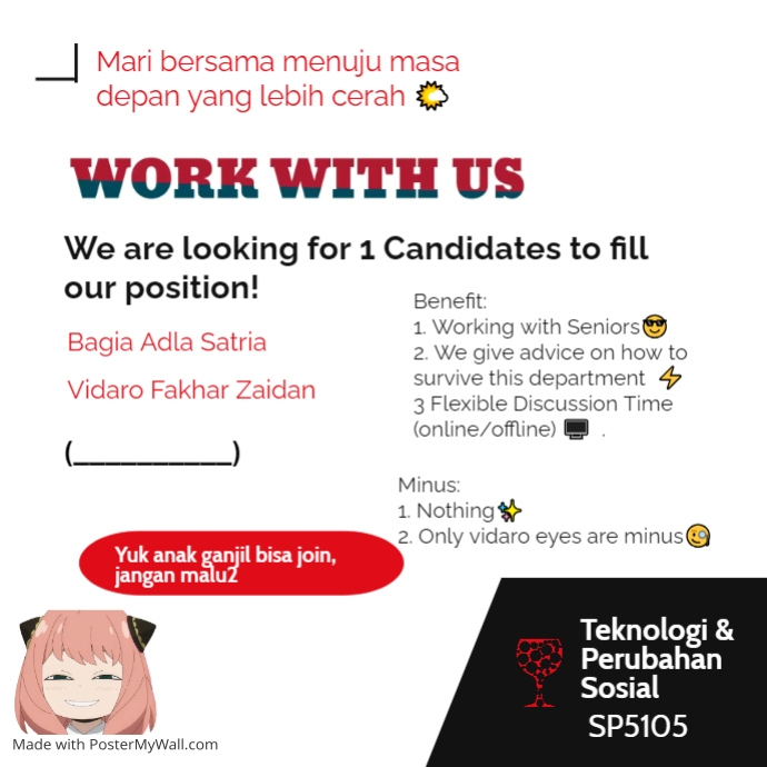 modern creative hiring post advertisement | PosterMyWall