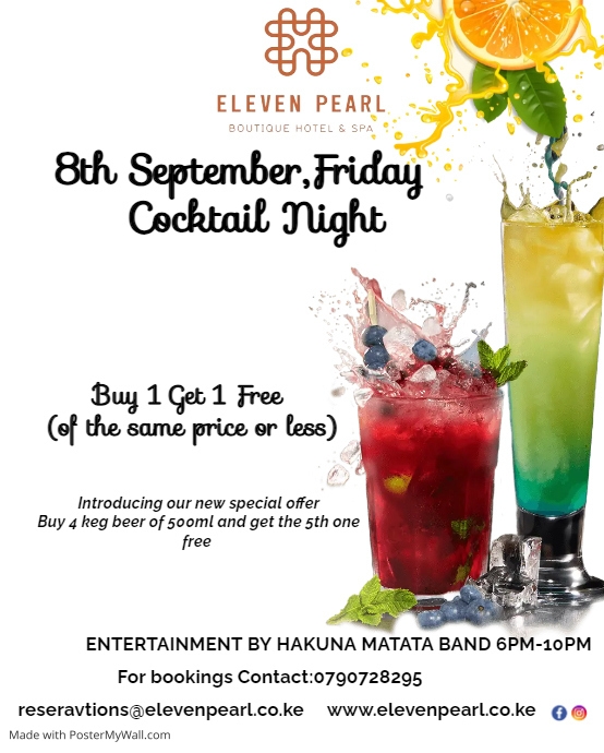 Happy hour cocktail flyer poster | PosterMyWall