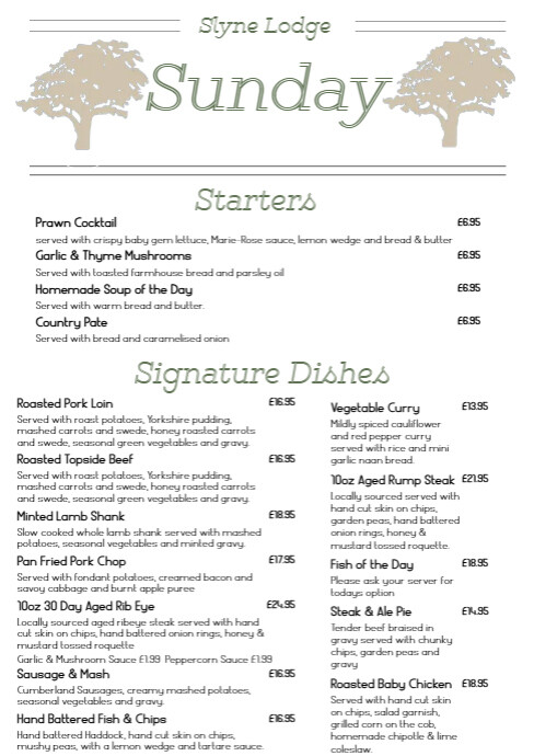 Copy of Sunday Menu | PosterMyWall