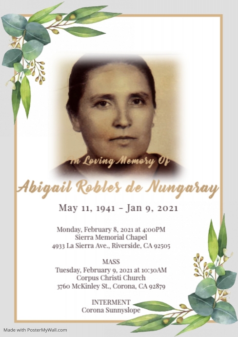 Mom's funeral Program | PosterMyWall
