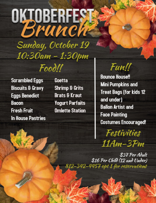 Oktoberfest Brunch Menu '23 | PosterMyWall