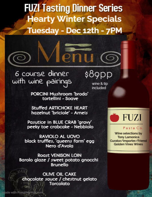 wine Pairing Dinner Flyer Template | PosterMyWall