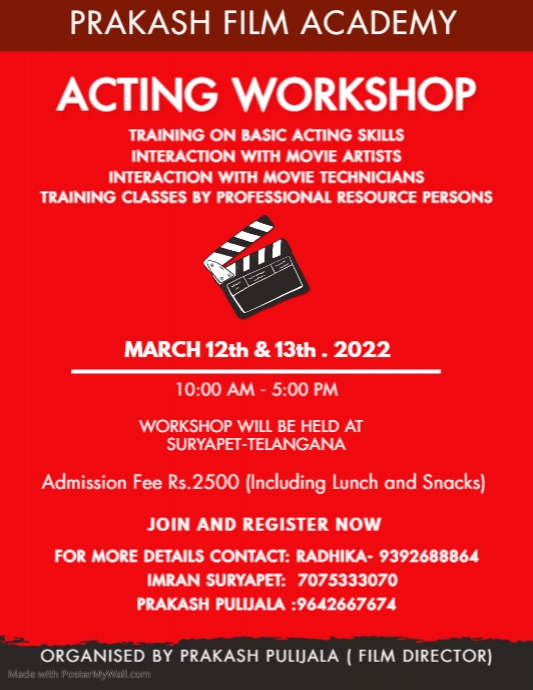 Copy of Copy of Theater Workshop Classes Online Flyer | PosterMyWall