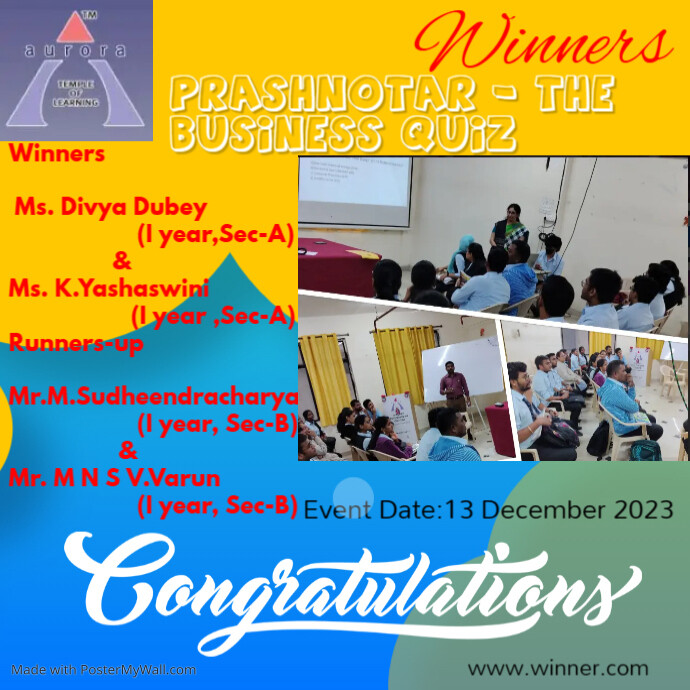 Winner Congratulations! | PosterMyWall