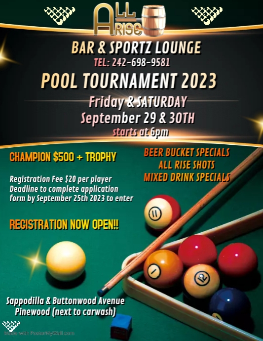 Black Gold Billiard Tournament Flyer | PosterMyWall