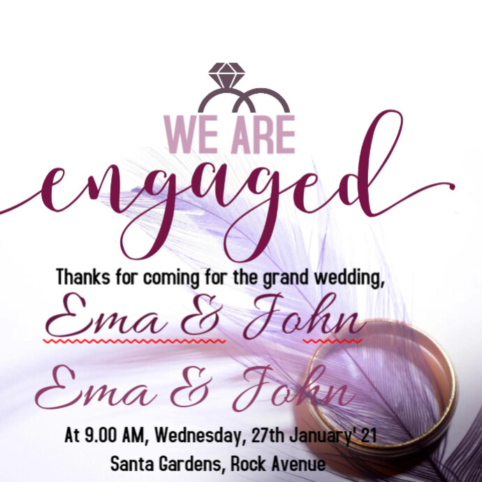 We are engaged template | PosterMyWall