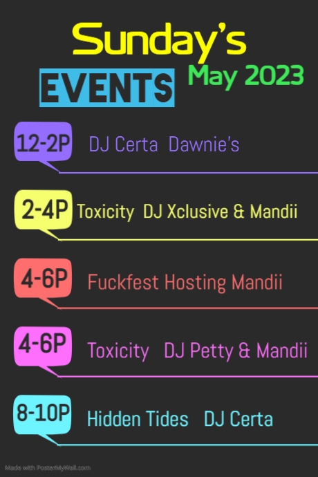 Sunday Events | PosterMyWall