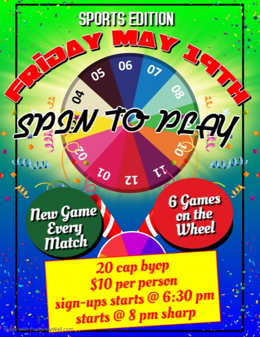 Gaming Spin the Wheel | PosterMyWall