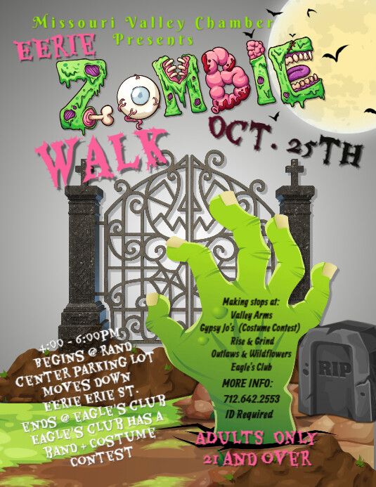 Zombie Walk Run Costume Party Event Parade Dead Halloween | PosterMyWall