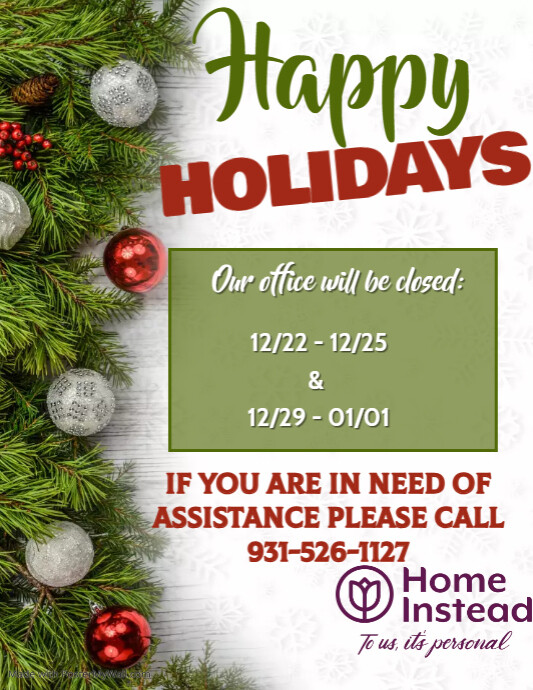 Copy of Happy Holidays Office Closure | PosterMyWall