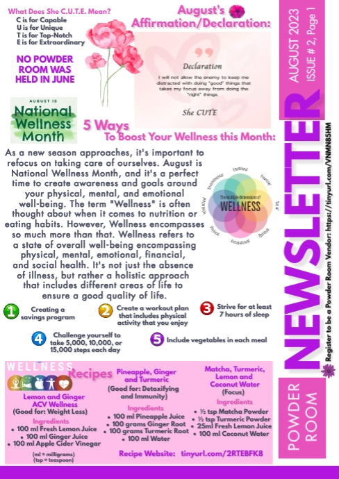 Pink and Blue Custom Newsletter Template (2) | PosterMyWall