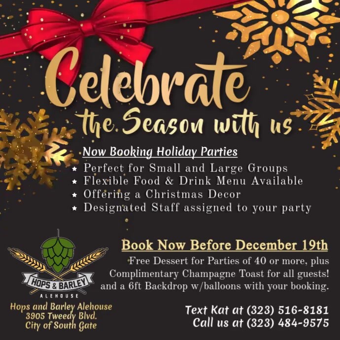 Holiday Parties Flyer for Hops Version 1 for Instagram Post and updated ...