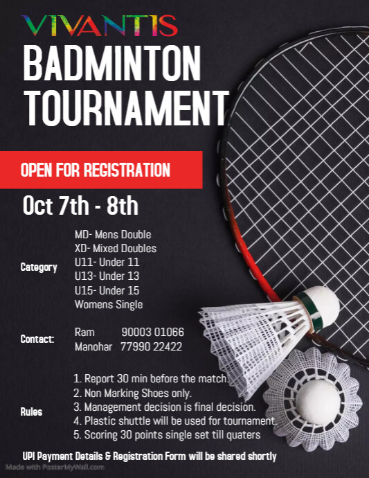 Badminton Classes Flyer Template | PosterMyWall