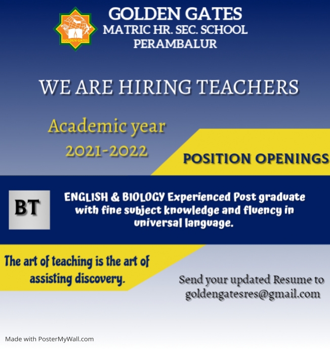 Copy of Copy of WE ARE HIRING SCHOOL POSTER FLYER TEMPLATE | PosterMyWall