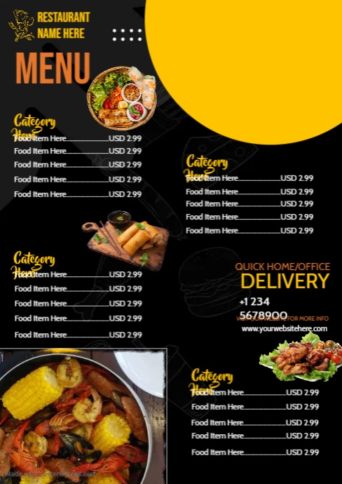 Copy of restaurant menu poster | PosterMyWall