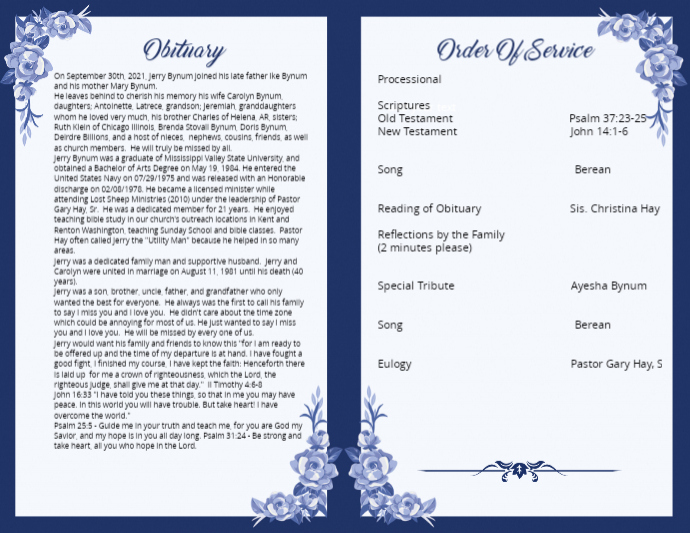 Copy of Funeral Program Template | PosterMyWall