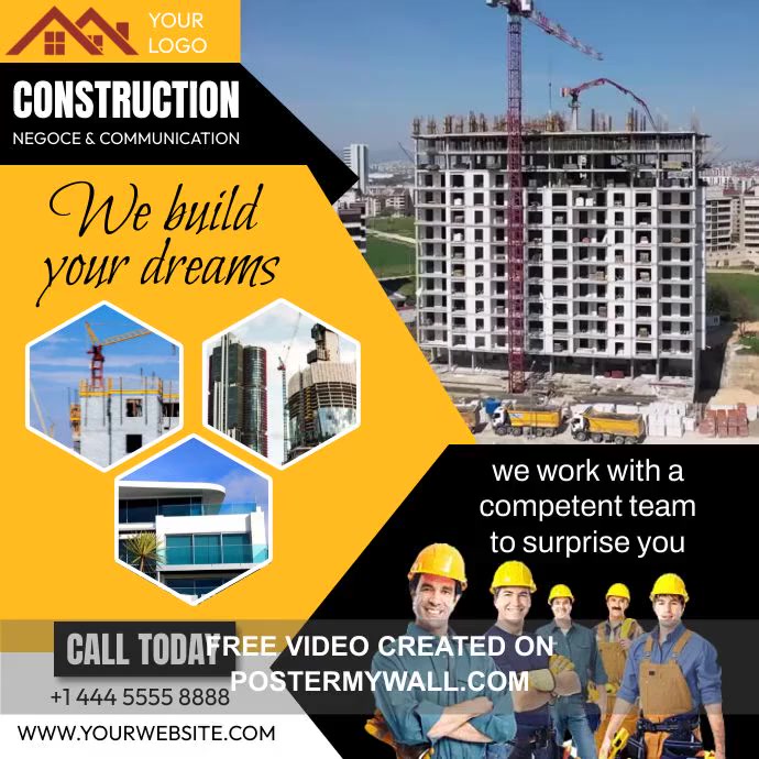 Copy of construction & renovation service poster | PosterMyWall