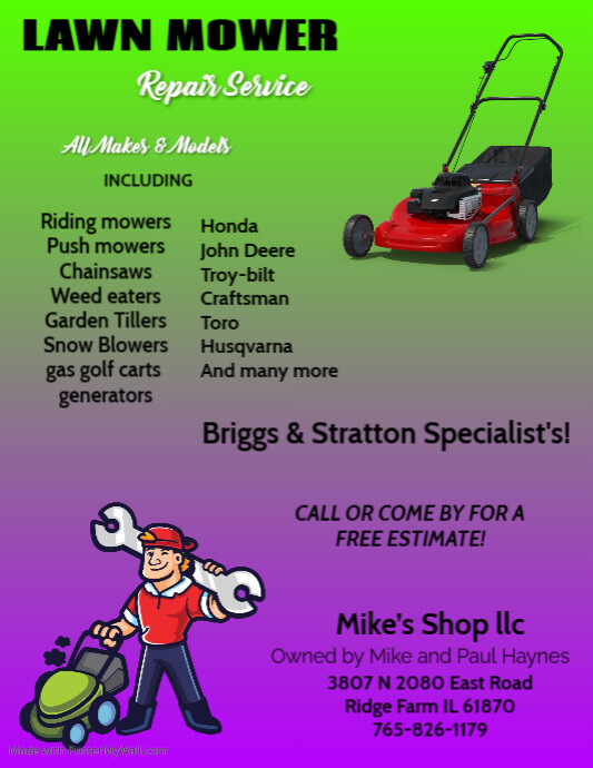 MOWER REPAIR SERVICE | PosterMyWall