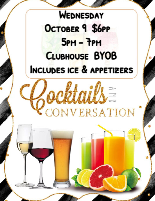 Cocktails and conversation party invitation | PosterMyWall