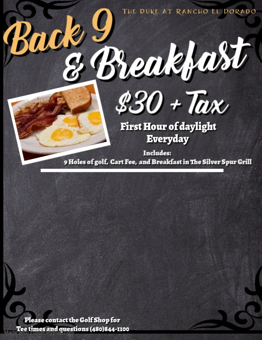 Copy of Back 9 and Breakfast | PosterMyWall