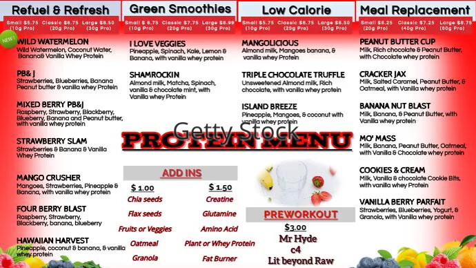 Juice Bar Digital Menu Board (5) | PosterMyWall