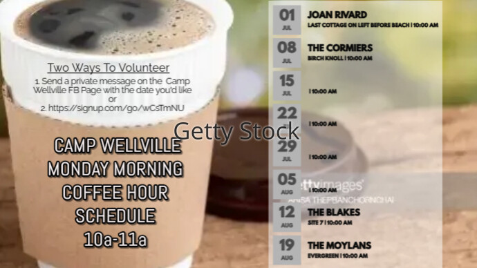 COFFEE HOUR SCHEDULE | PosterMyWall