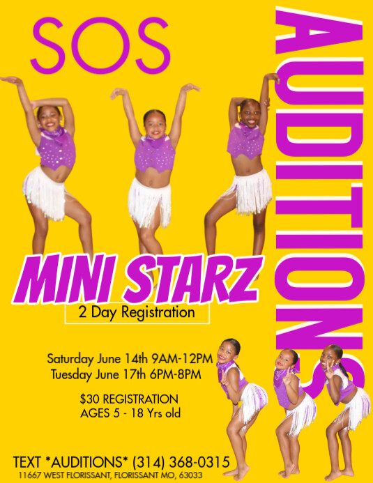 Copy of Modern Dance Auditions Flyer Ad | PosterMyWall