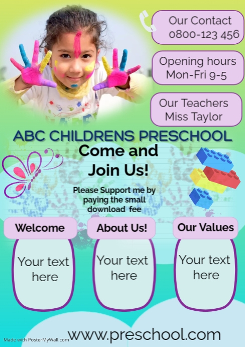 Copy of Preschool After school Nursery Flyer | PosterMyWall
