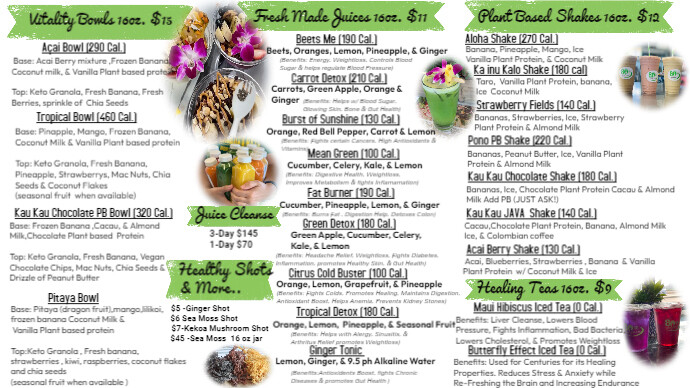 80 Juice Menu | PosterMyWall