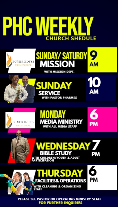 Copy of Copy of Church schedule | PosterMyWall