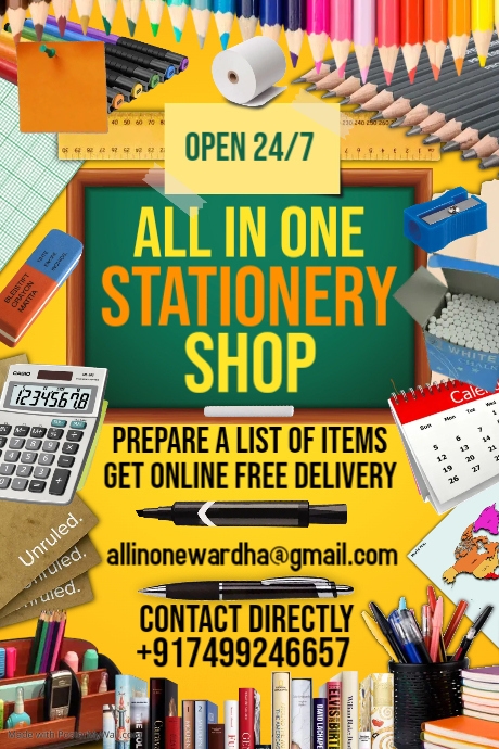 Copy of Copy of Stationery Shop Online Promo Template | PosterMyWall