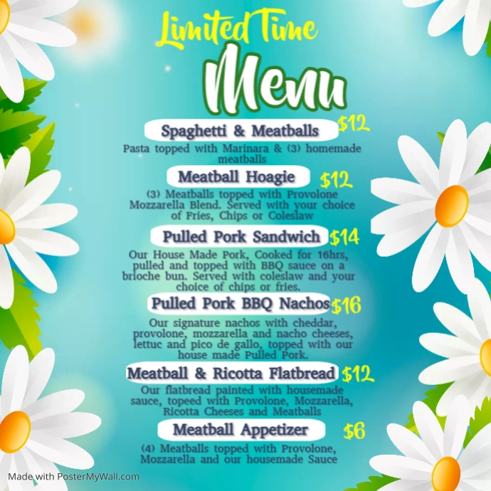 Copy of Happy spring menu Post | PosterMyWall