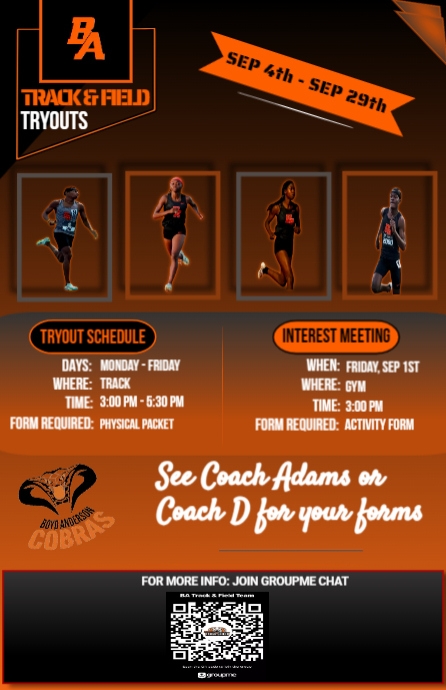 BA Tryout Flyer 2023 | PosterMyWall