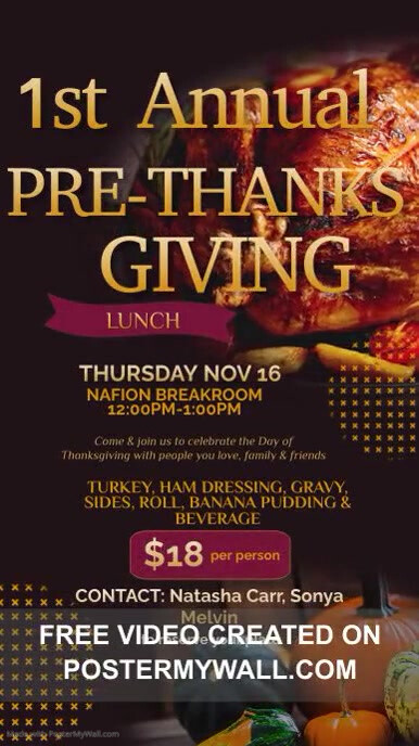 Thanksgiving Day Celebration Instagram Reel | PosterMyWall