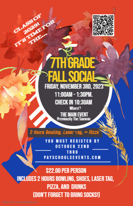 Classof2029 Fall Social | PosterMyWall
