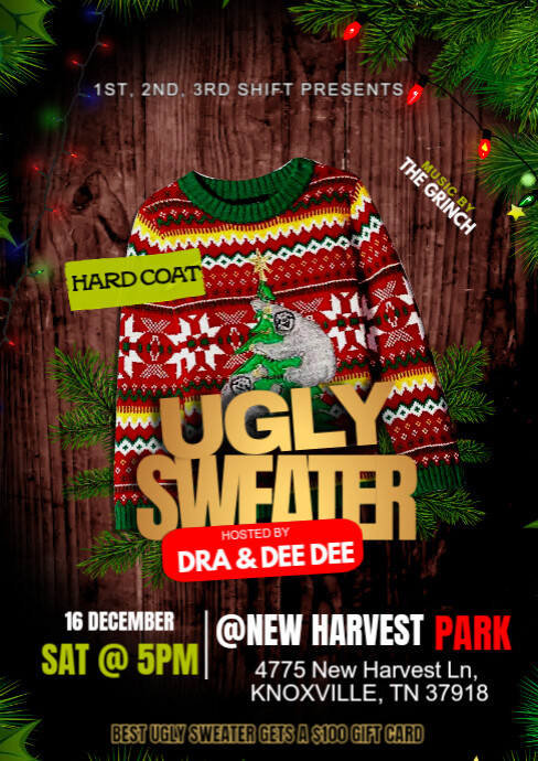 Hardcoat ugly sweater Christmas party | PosterMyWall