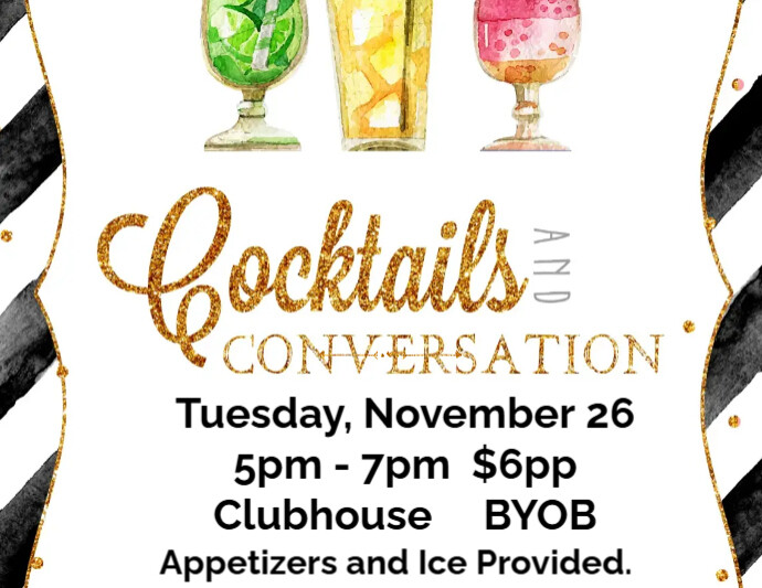 Cocktails and conversation party invitation (1) | PosterMyWall