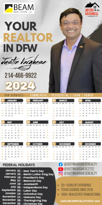 Justin Calendar 2024 | PosterMyWall