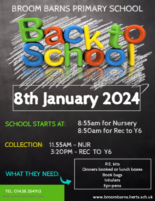 Back to school dates | PosterMyWall
