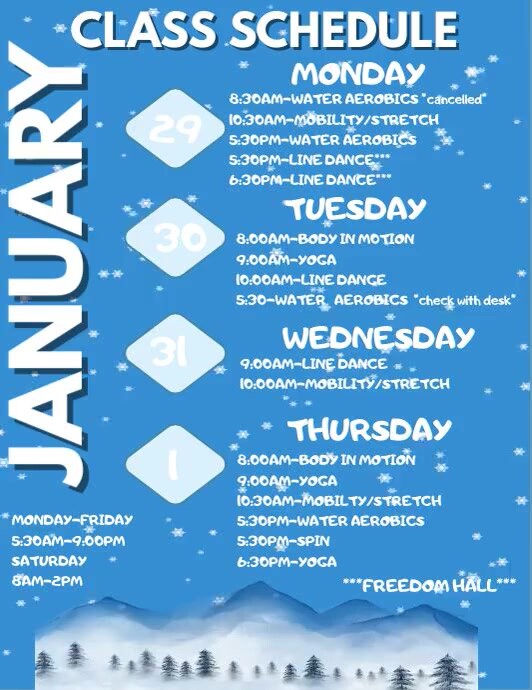 Winter Events Schedule Calendar Template (1) | PosterMyWall
