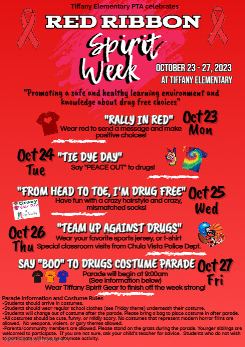 Spirit Week Schedule Ads | PosterMyWall